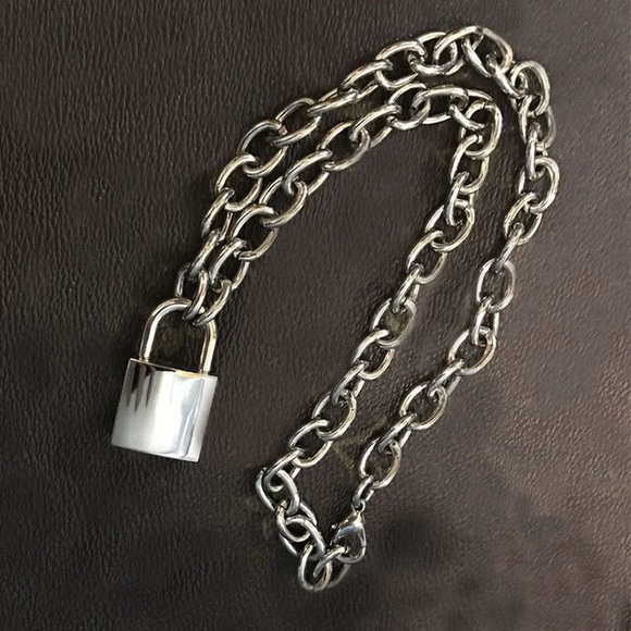 Jewelry | Mens Or Unisex Heavy Metal Lock Chain Choker | Poshmark